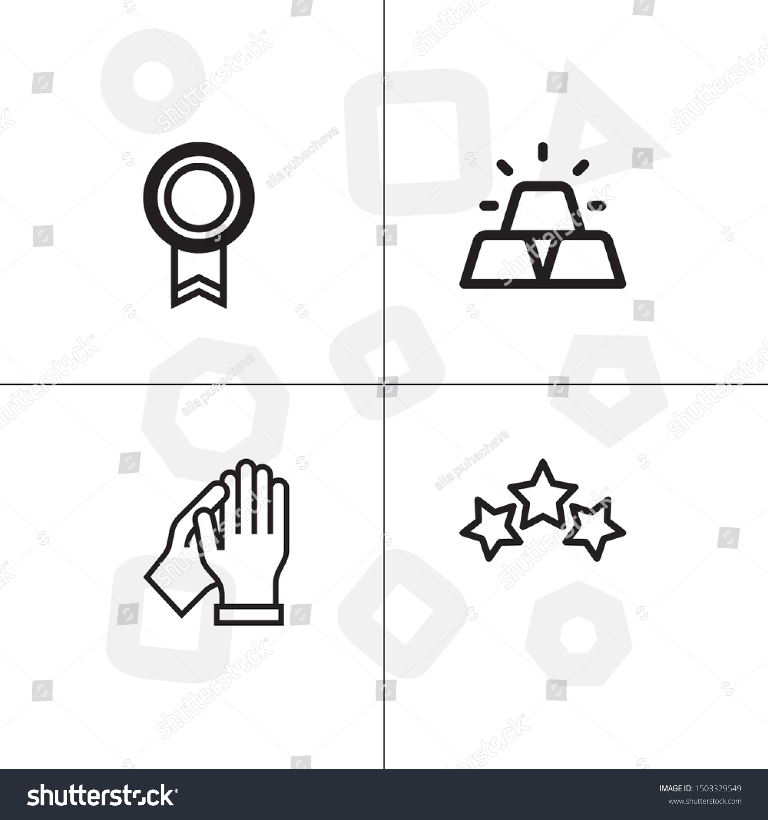 Win Winner Victory Lineal Icon Set Stock Vector (Royalty Free ...