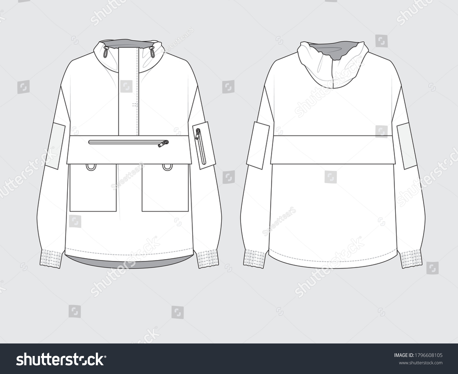 2,329 Windbreaker jacket template Images, Stock Photos & Vectors ...
