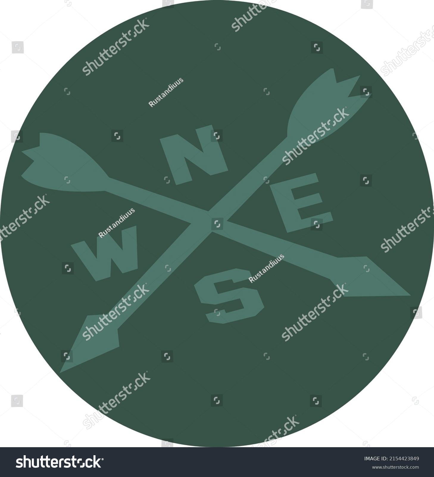 Wind Direction Vector Icon Crossed Arrow Stock Vector (Royalty Free ...