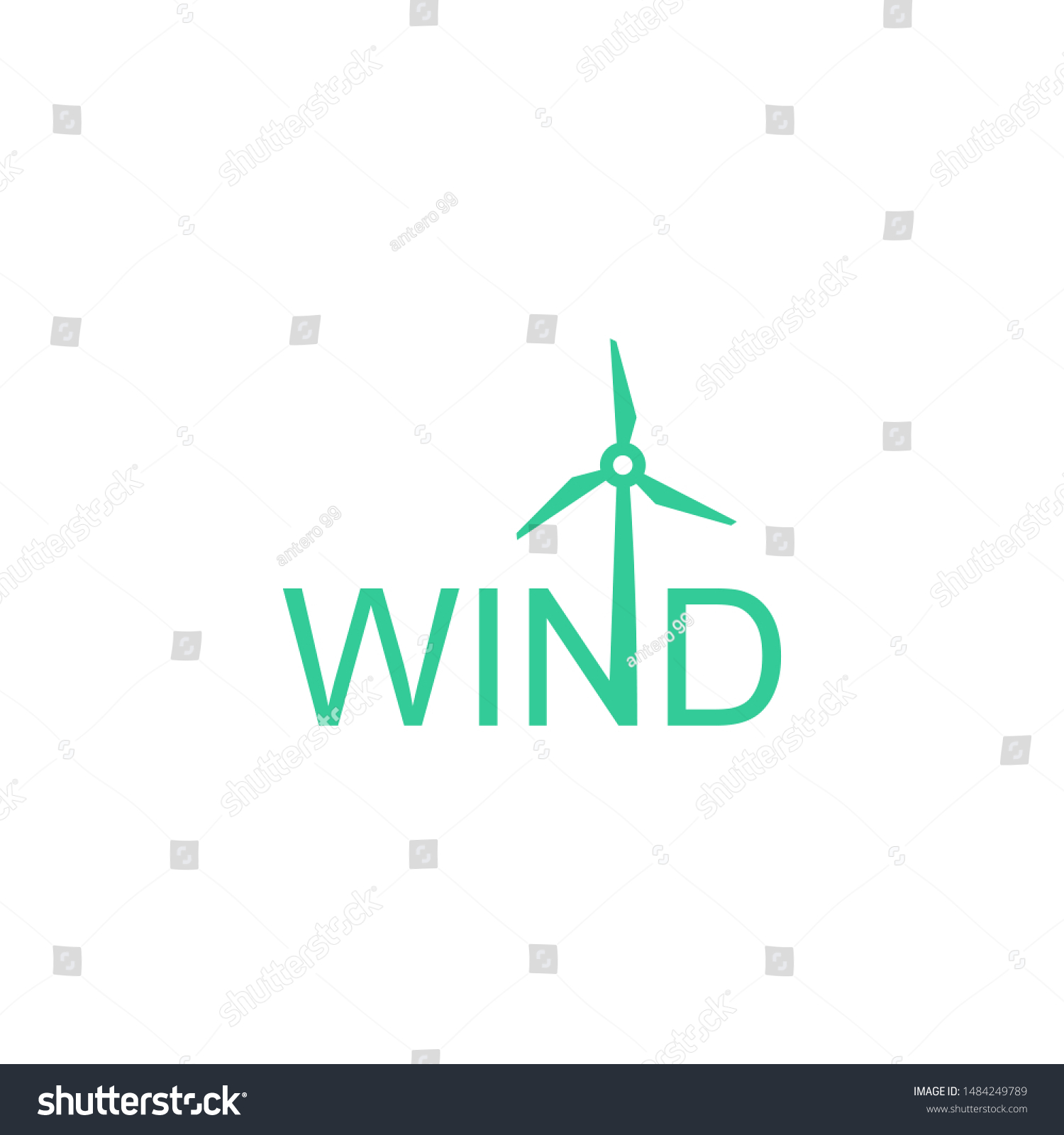 Wind Energy Vector Logo Design Stock Vector (Royalty Free) 1484249789