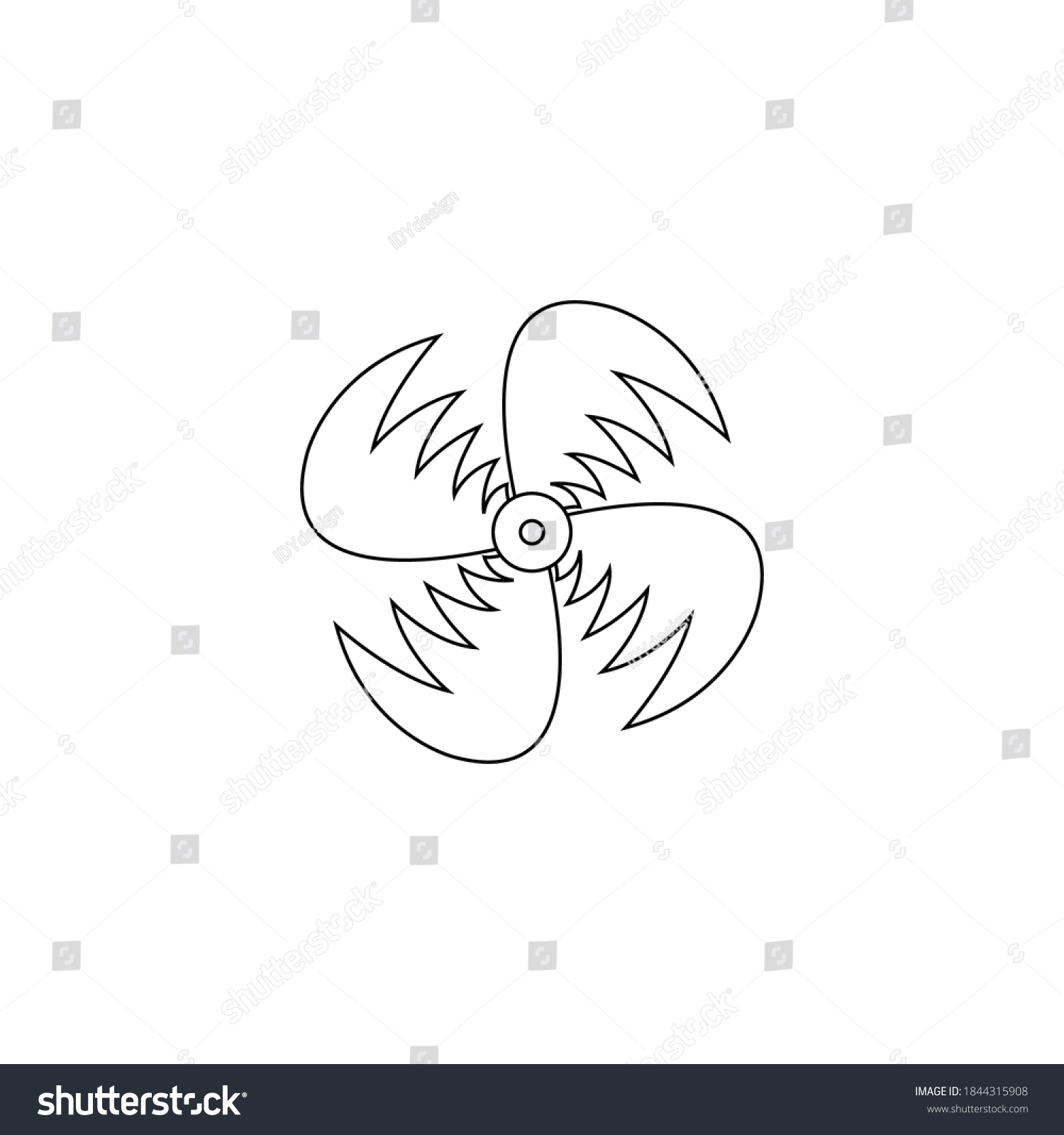 Wind Fan Logo Vektor Template Stock Vector (Royalty Free) 1844315908