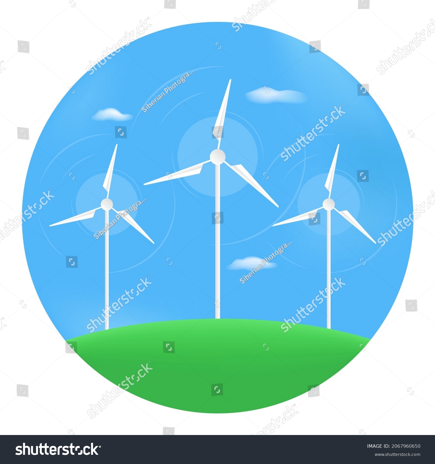 Wind Farm Symbol Vector Illustration Stock Vector (Royalty Free) 2067960650
