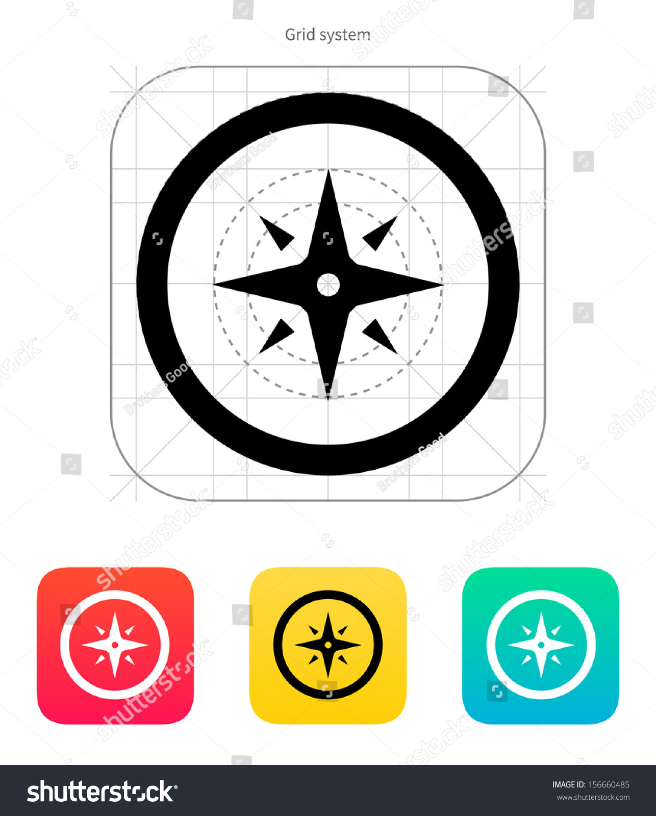 Wind Rose Icon Vector Illustration Stock Vector (Royalty Free) 156660485