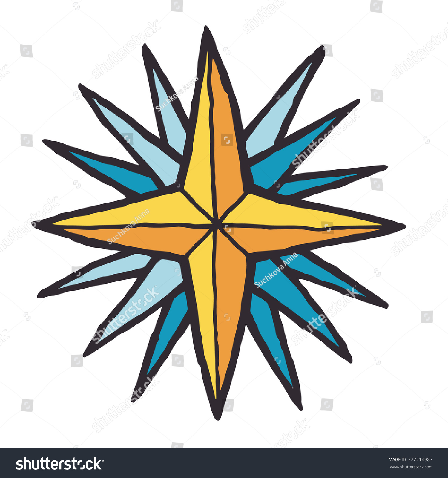 Wind Rose Stylized Vector Illustration Stock Vector (Royalty Free ...