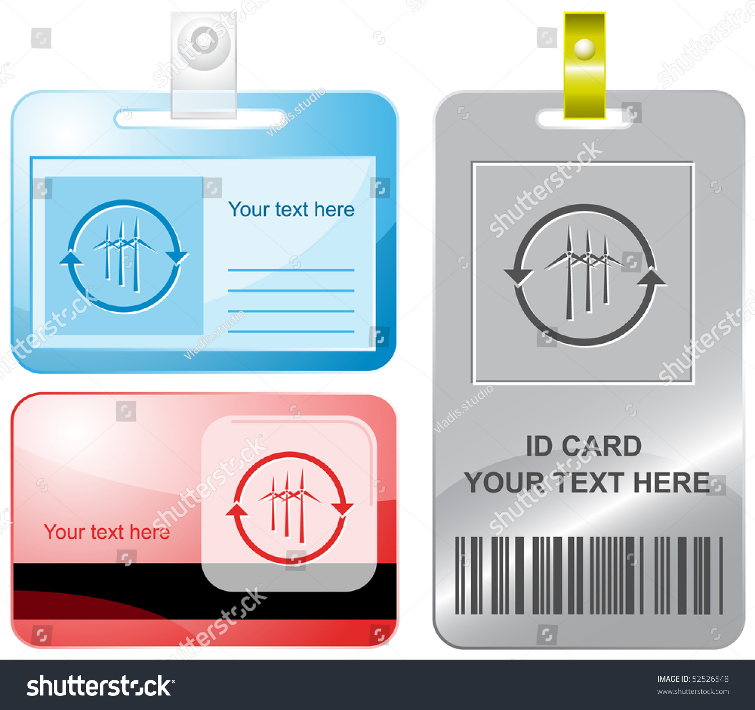 Wind Turbine Vector Id Cards: vetor stock (livre de direitos) 52526548 ...