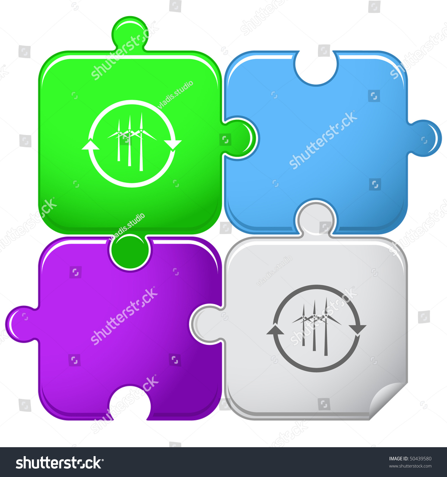 Wind Turbine Vector Puzzle Stock Vector (Royalty Free) 50439580 ...