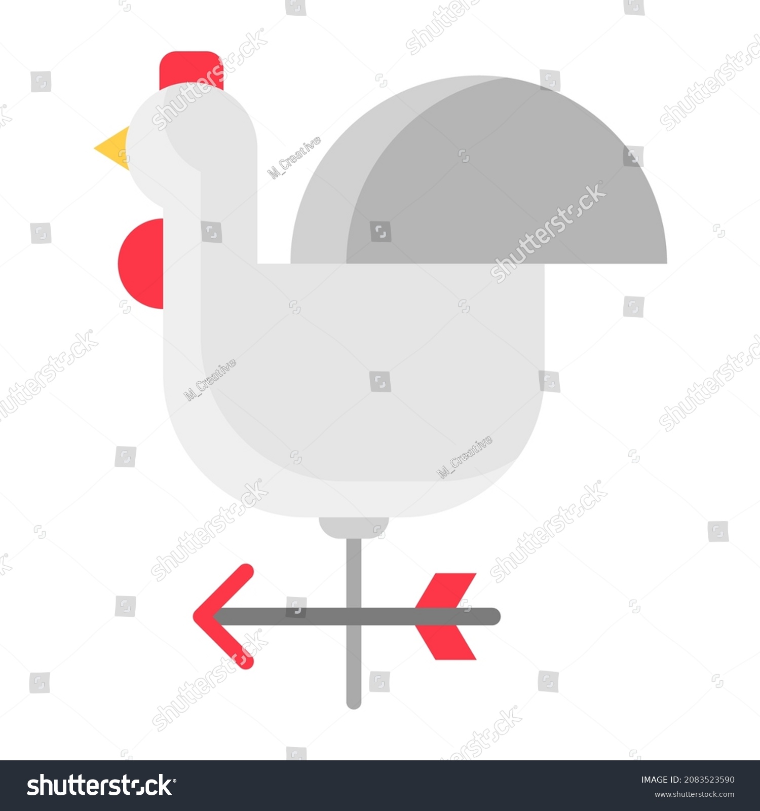 Wind Vane Flat Clipart Vector Illustration Stock Vector (Royalty Free ...