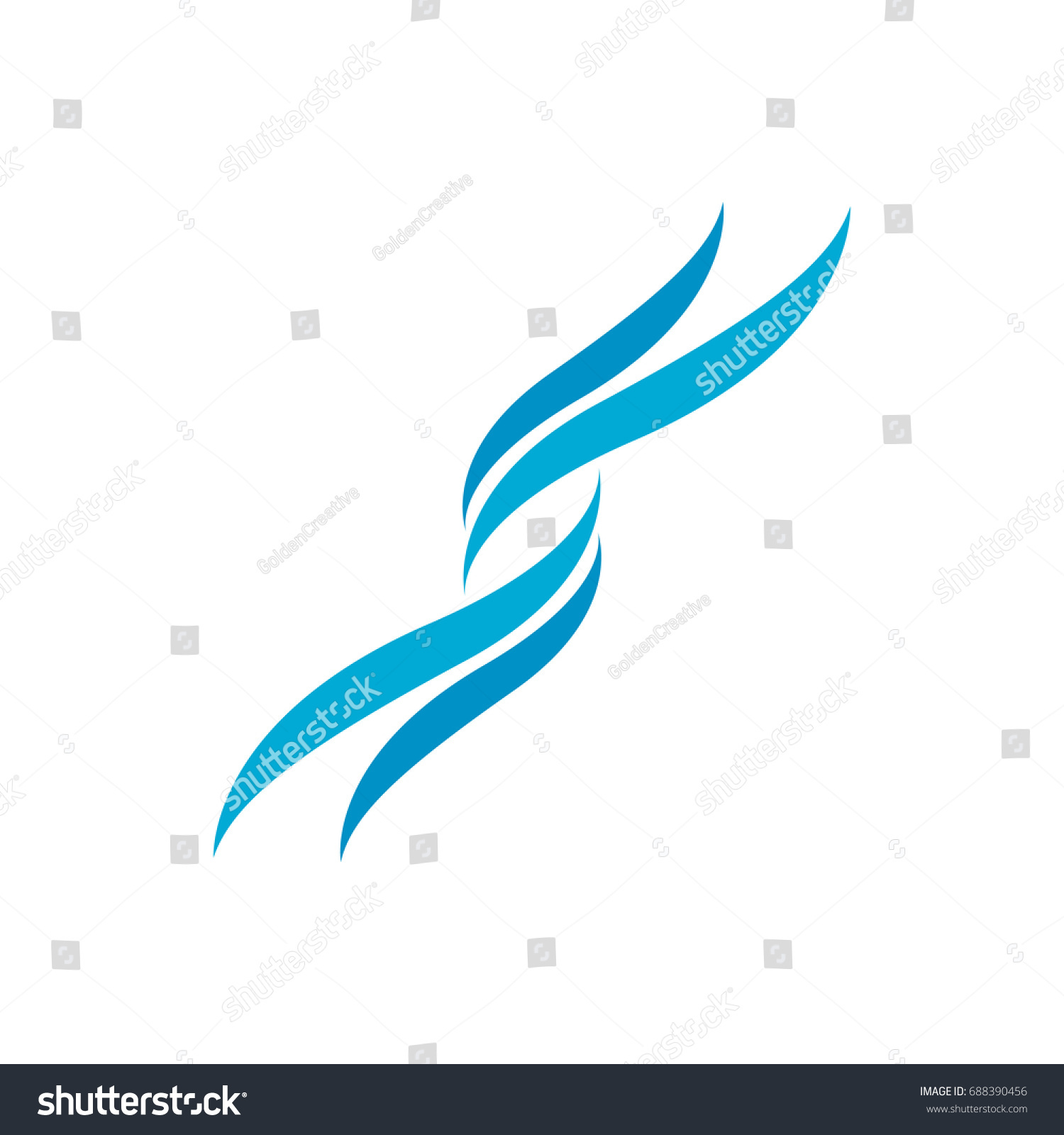 Wind Wave Vector Symbol Sign Stock Vector (Royalty Free) 688390456