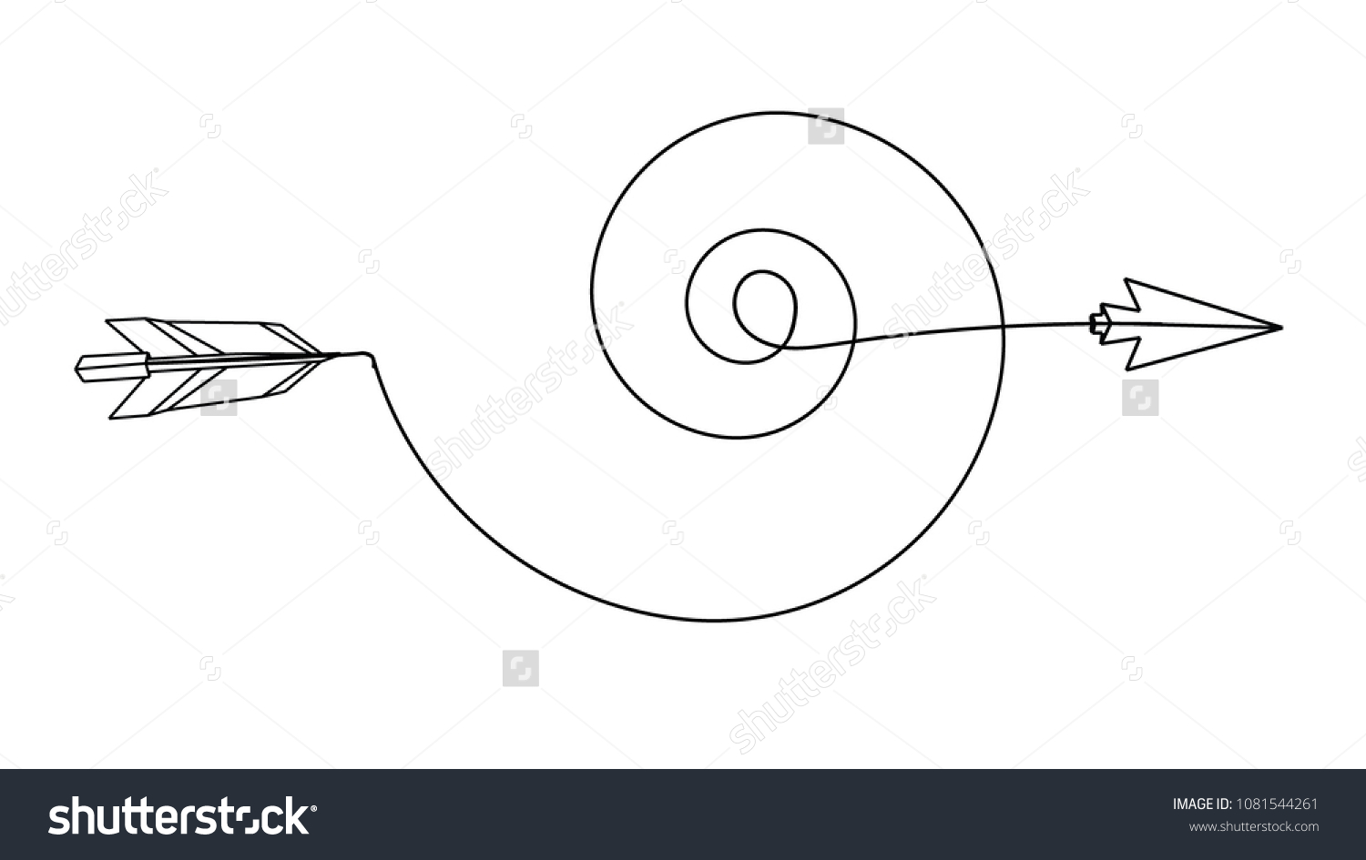 Winding Arrow On White Background Stock Vector (Royalty Free) 1081544261