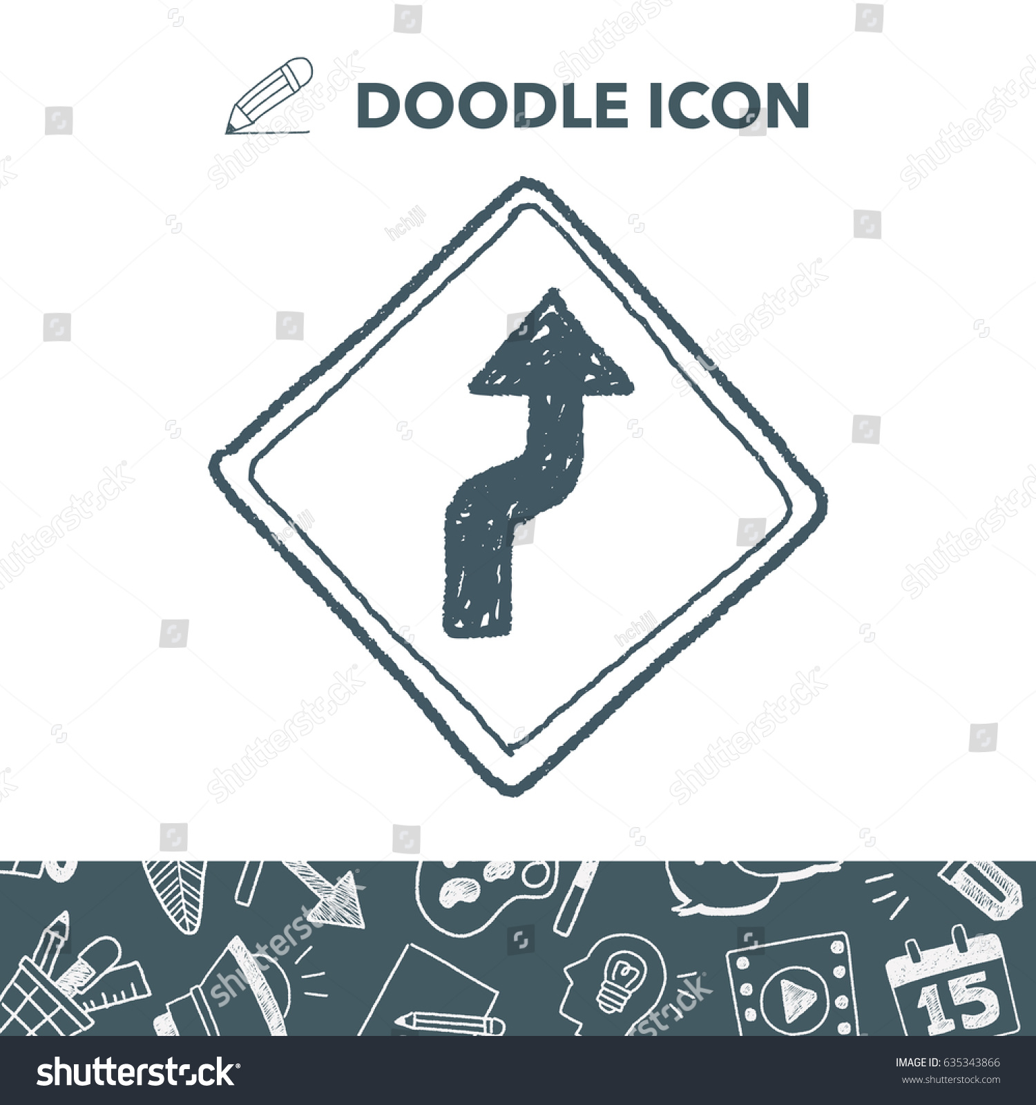 Winding Road Doodle Stock Vector (Royalty Free) 635343866 | Shutterstock