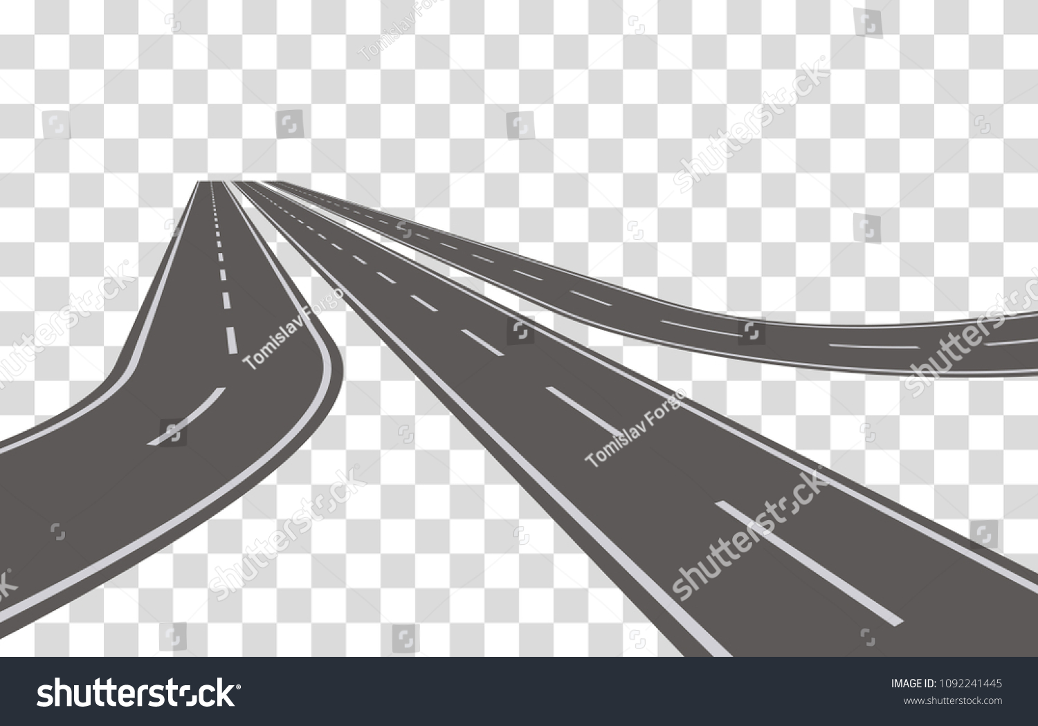 Winding Road Vector Illustration Stock Vector (Royalty Free) 1092241445