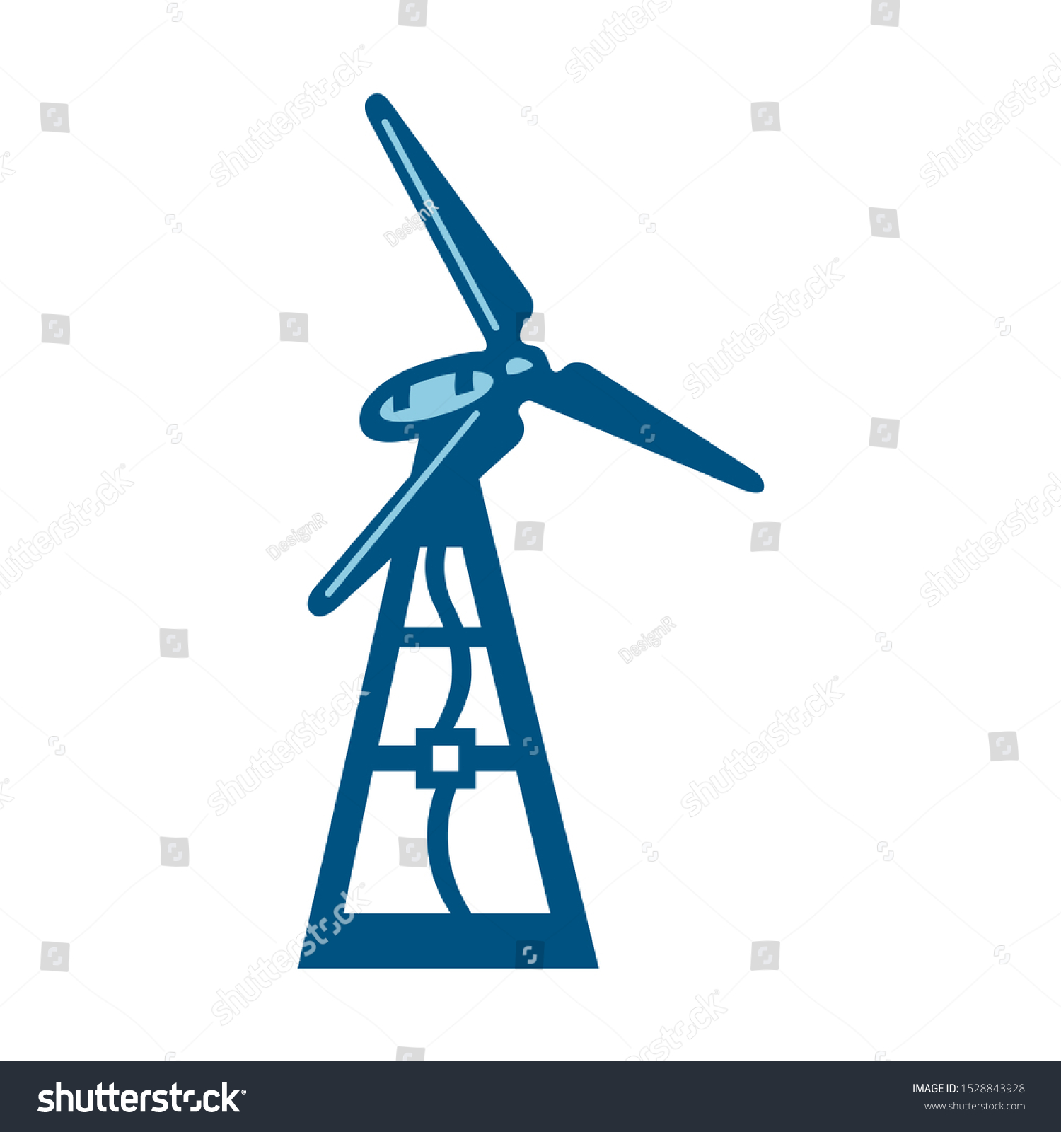 Windmill Isolated On White Background Stock Vector (Royalty Free ...