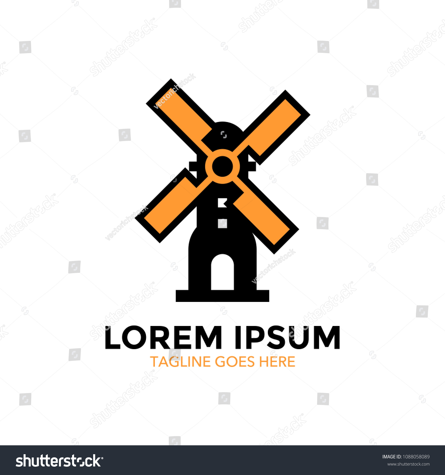 Windmill Logo Icon Vector Illustration Stock Vector (Royalty Free ...