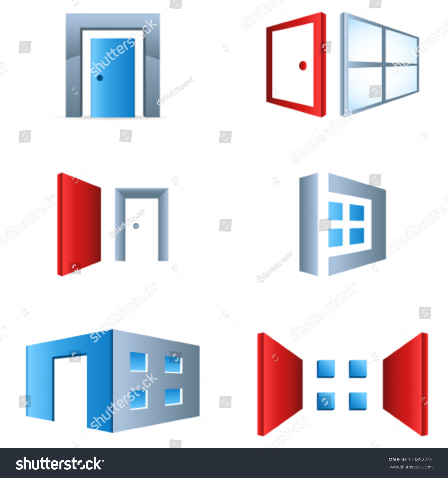 Window Door Icon Set Stock Vector (Royalty Free) 170852249 | Shutterstock