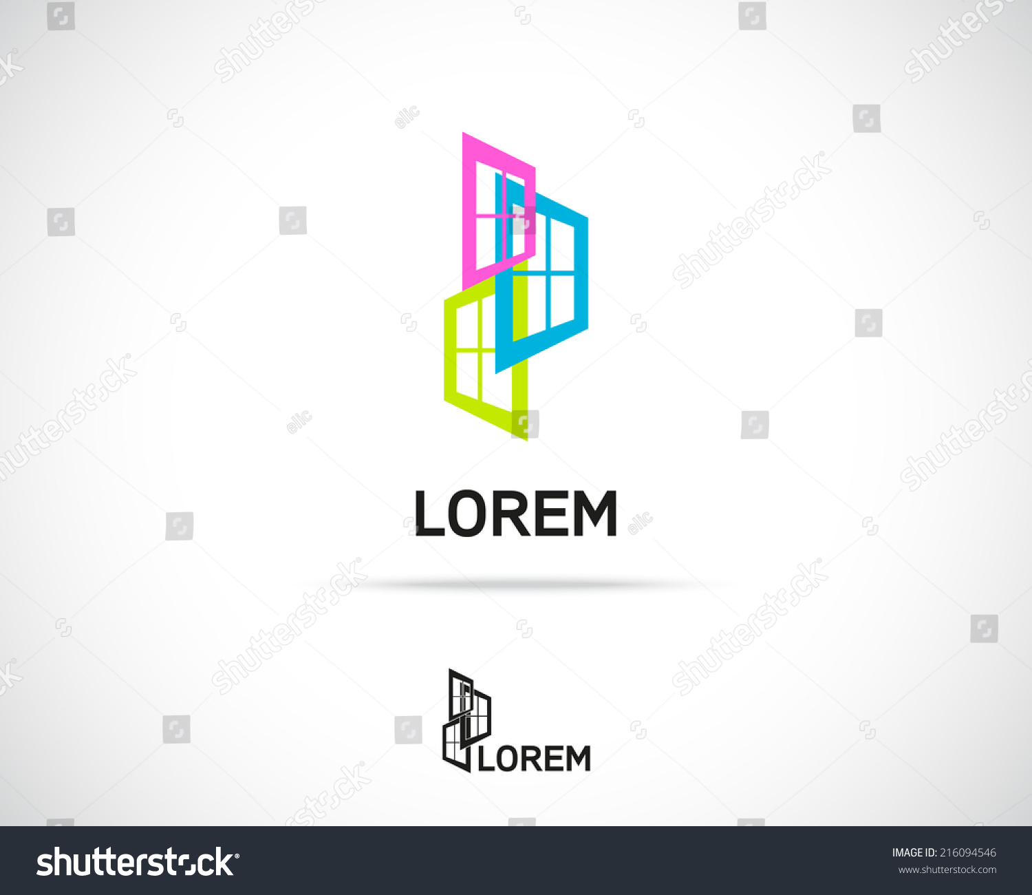 Window Emblem Logo Symbol Element Vector Stock Vector (Royalty Free ...