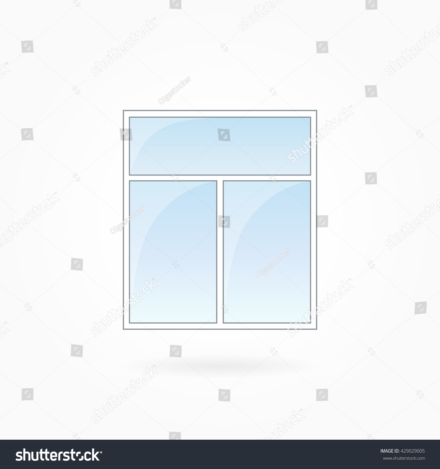 Window Frame Vector Illustration Twoleaved Square: vector de stock ...