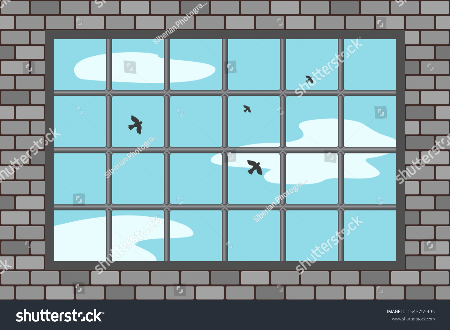 Window Prison Cell Vector Illustration Stock Vector (Royalty Free ...