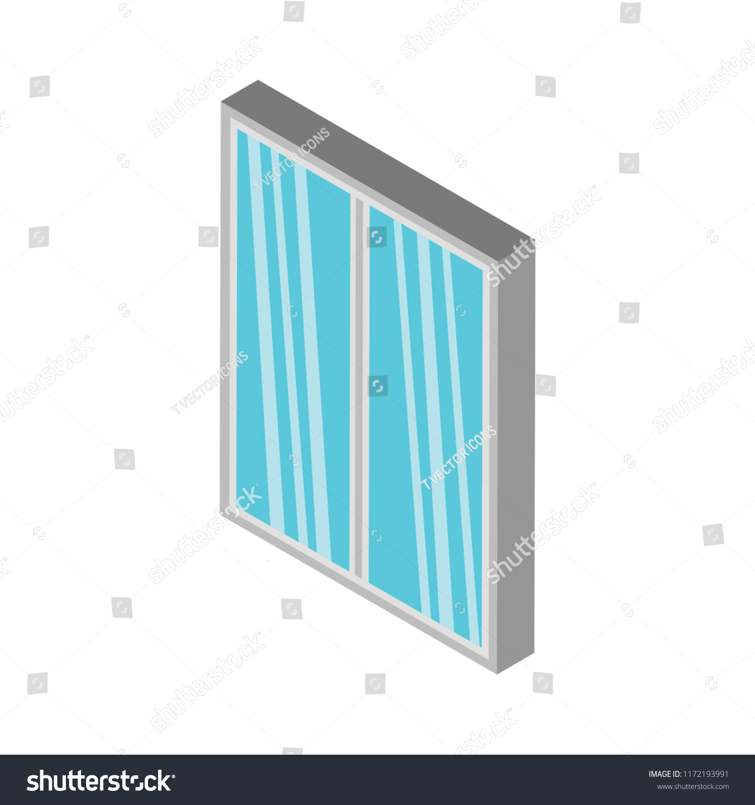 Window Isometric Left Top View 3d Stock Vector (Royalty Free ...