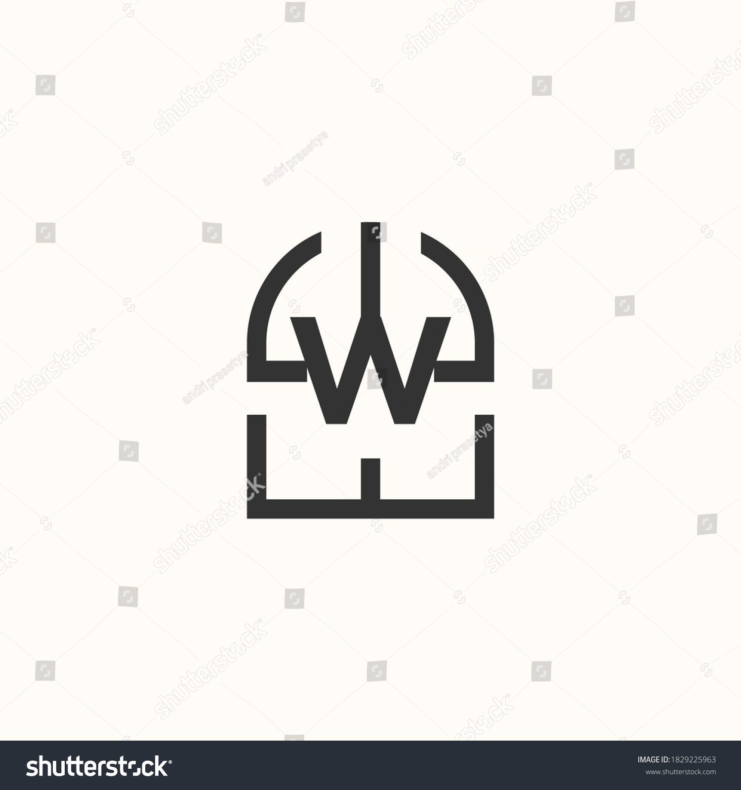 Window Letters Logo Design Vector Template: เวกเตอร์สต็อก (ปลอดค่า ...