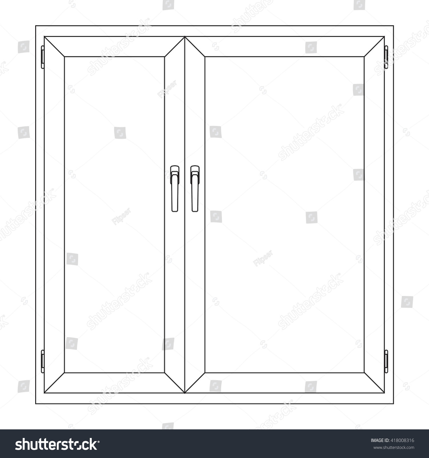 Window Outline Drawing Vector Illustration Stock Vector (Royalty Free ...
