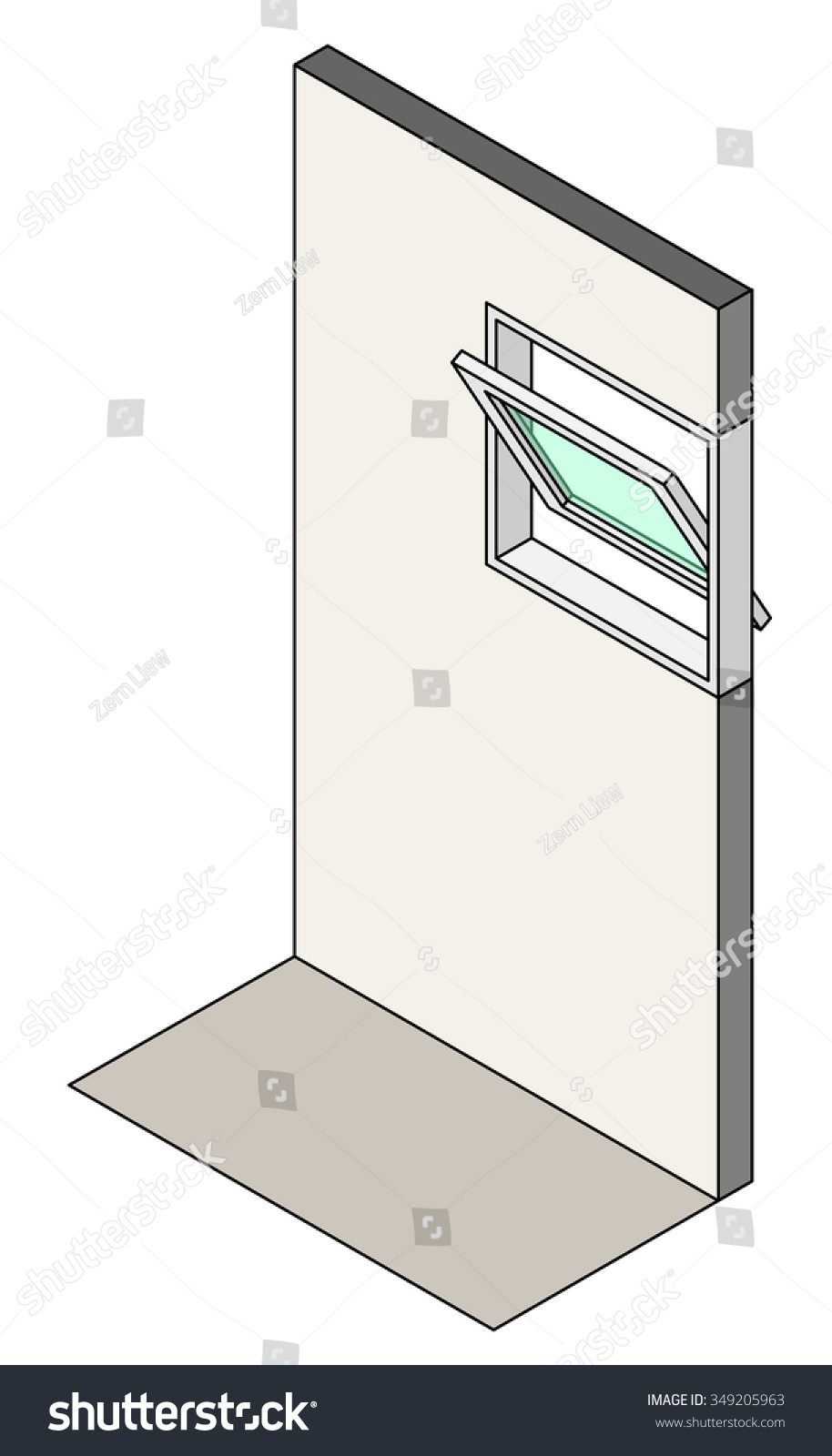 Window Type Construction Horizontal Pivot Window: เวกเตอร์สต็อก (ปลอด ...