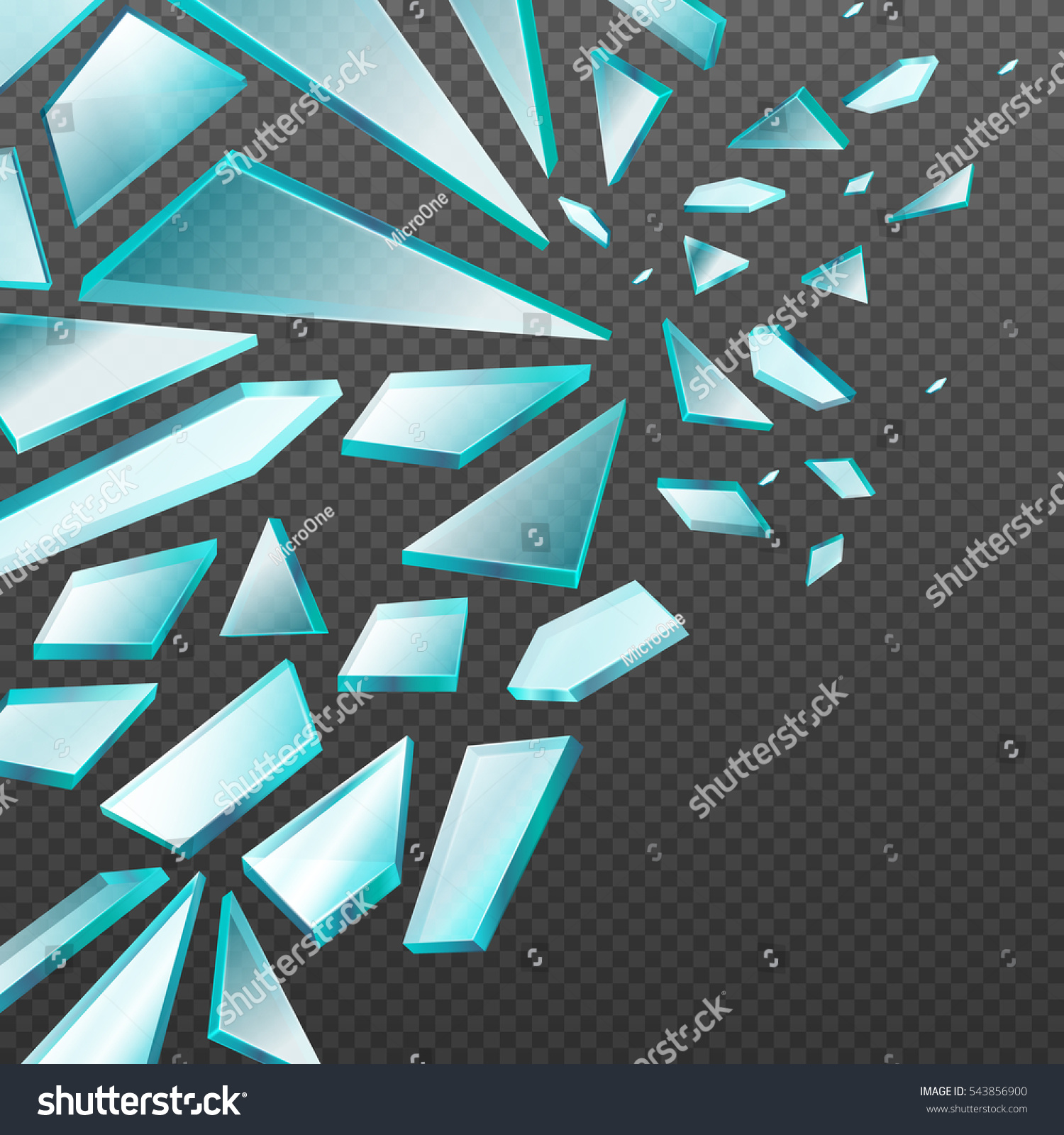 Window Transparent Broken Glass Shards Vector Stock Vector (Royalty ...