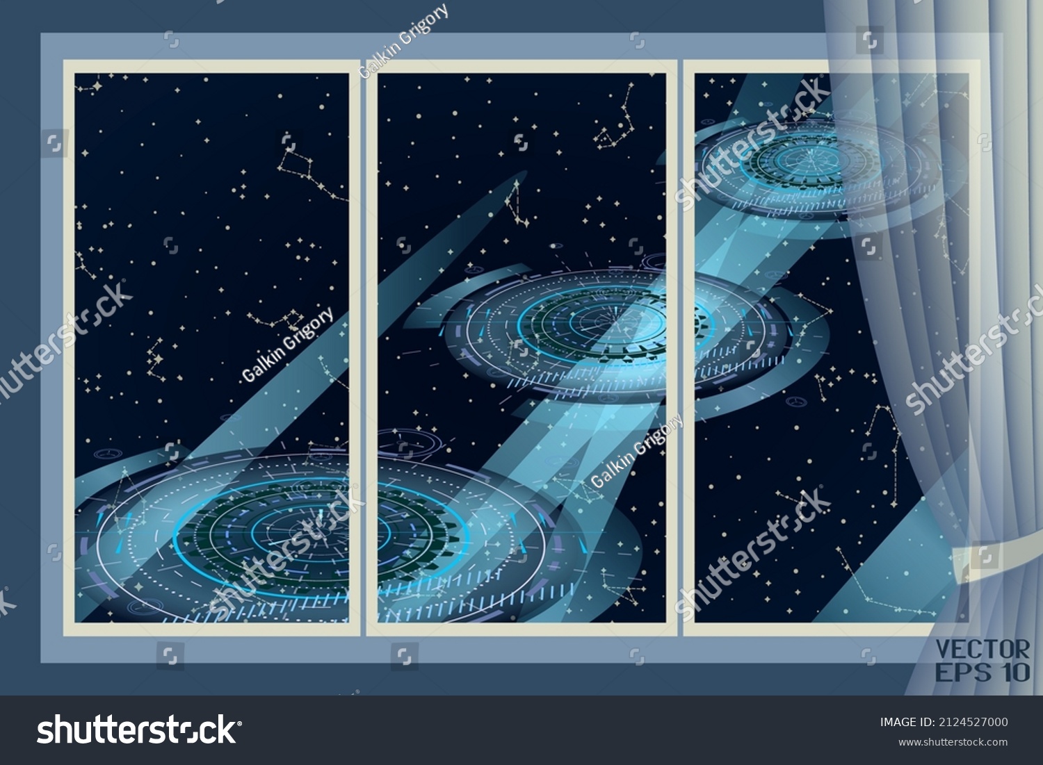 Window Transparent Curtain Abstract Technological Background Stock ...