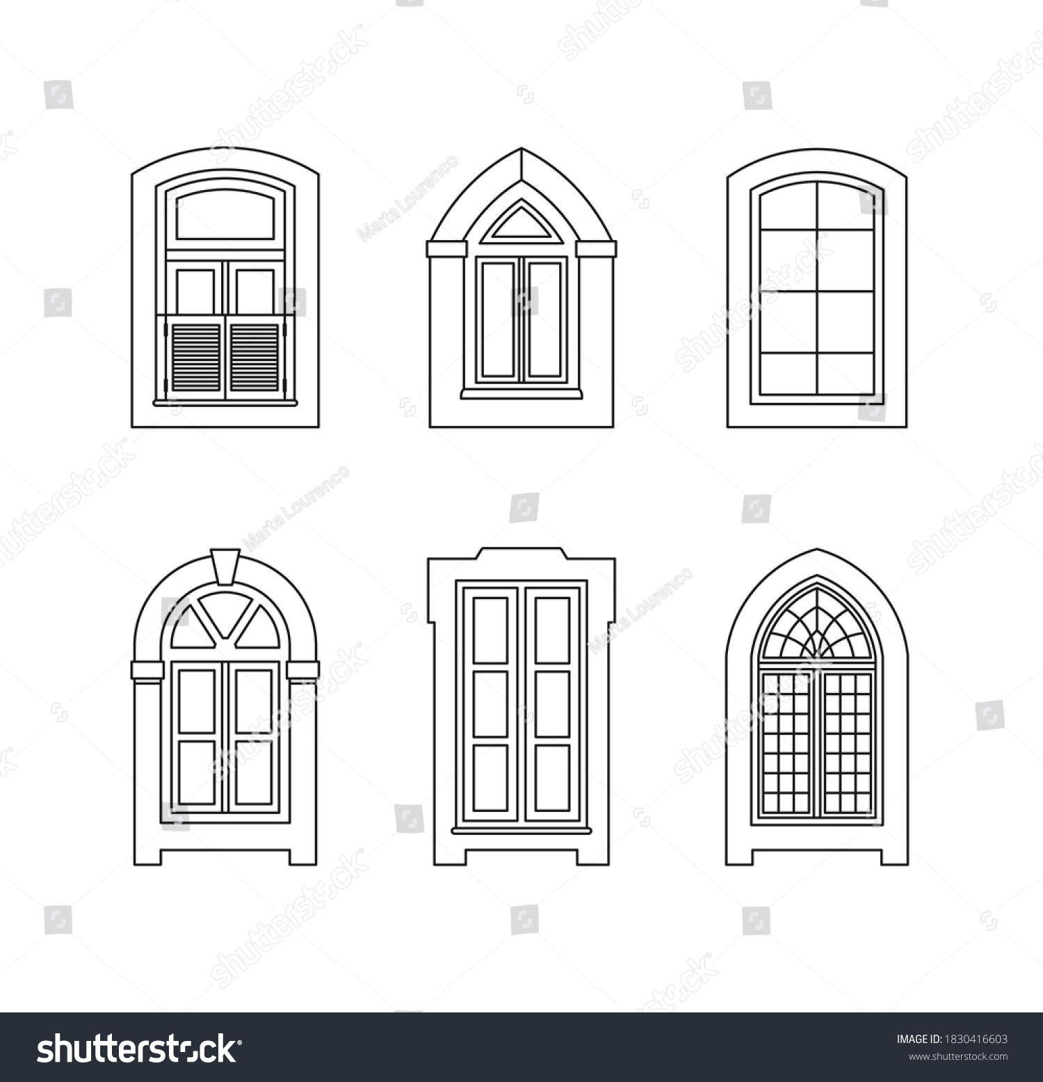 Windows Icon Set Vector File Stock Vector (Royalty Free) 1830416603 ...