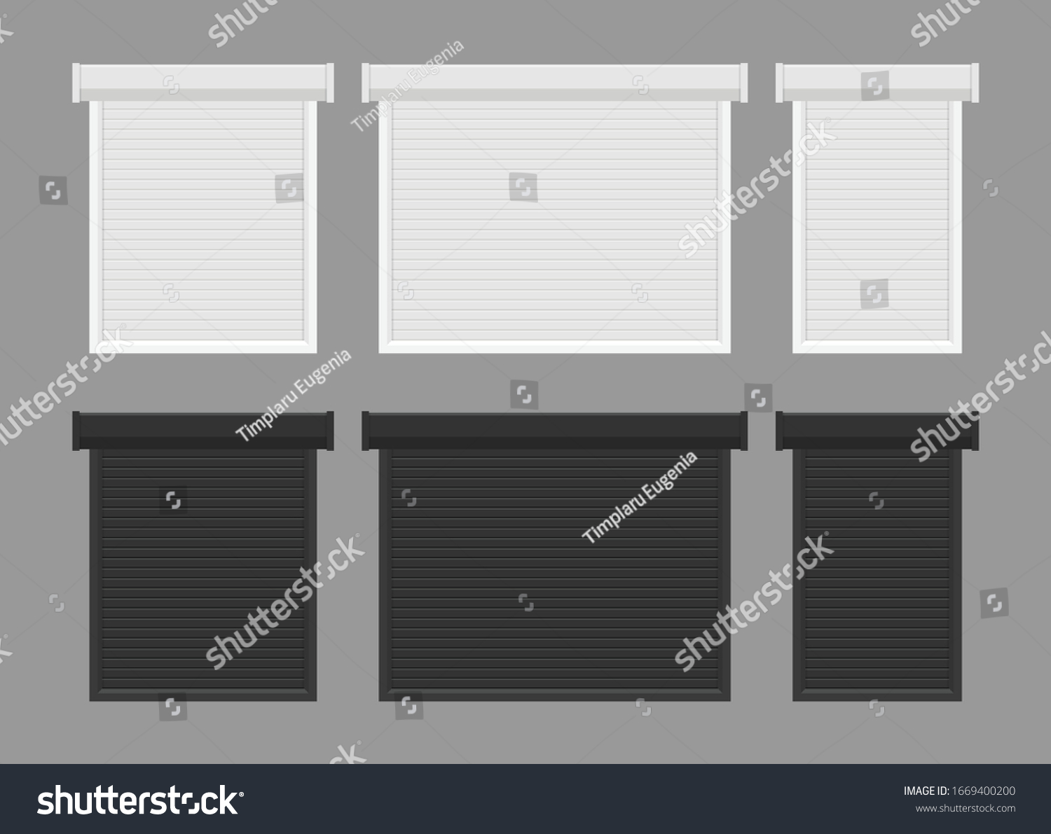 Windows Roller Shutters Vector Illustration Isolated Stock Vector ...