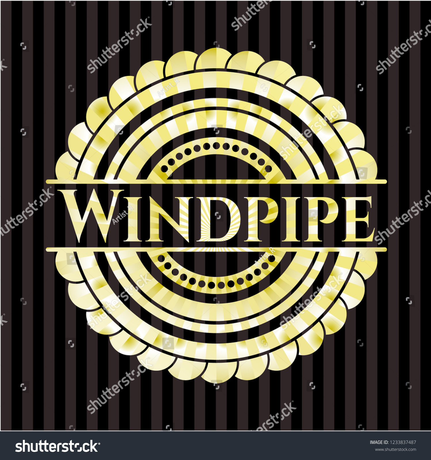 Windpipe Golden Badge Stock Vector (Royalty Free) 1233837487 | Shutterstock