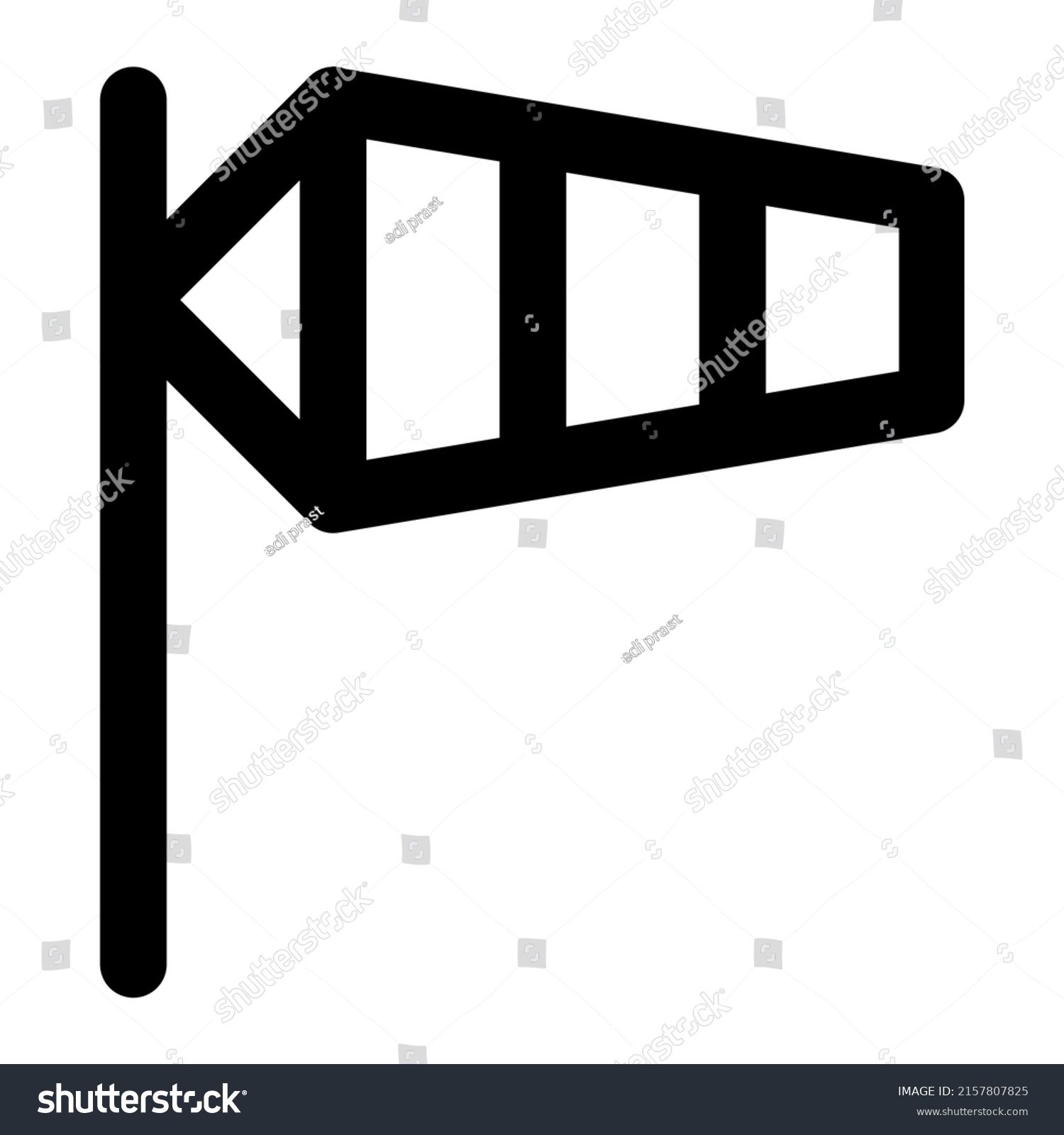 Windsock Outline Icon Wind Direction Indicator Stock Vector (Royalty ...