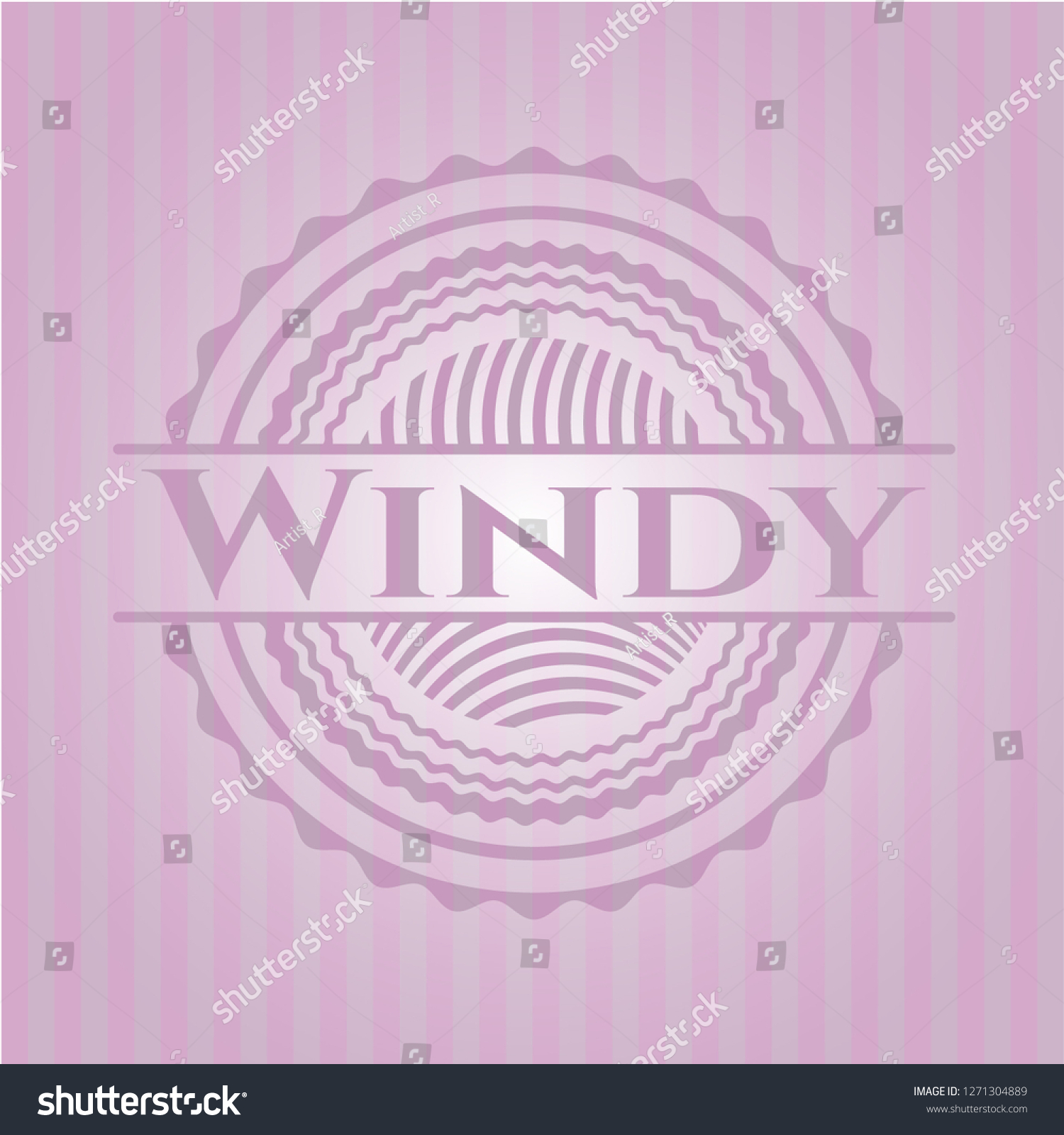 Windy Badge Pink Background Stock Vector (Royalty Free) 1271304889