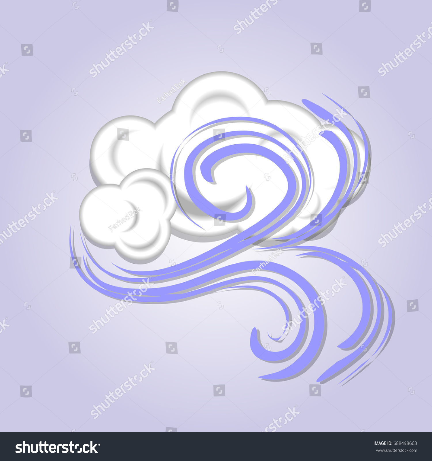 Windy Cloud Icon Weather Icon Vector Stock Vector (Royalty Free ...