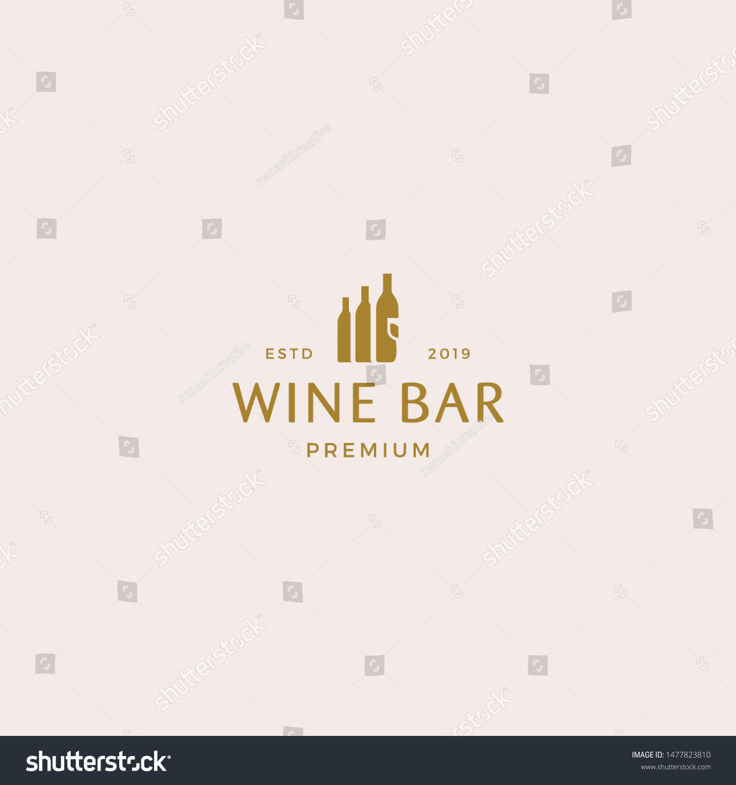 Wine Bar Logo Design Template Stock Vector (Royalty Free) 1477823810 ...