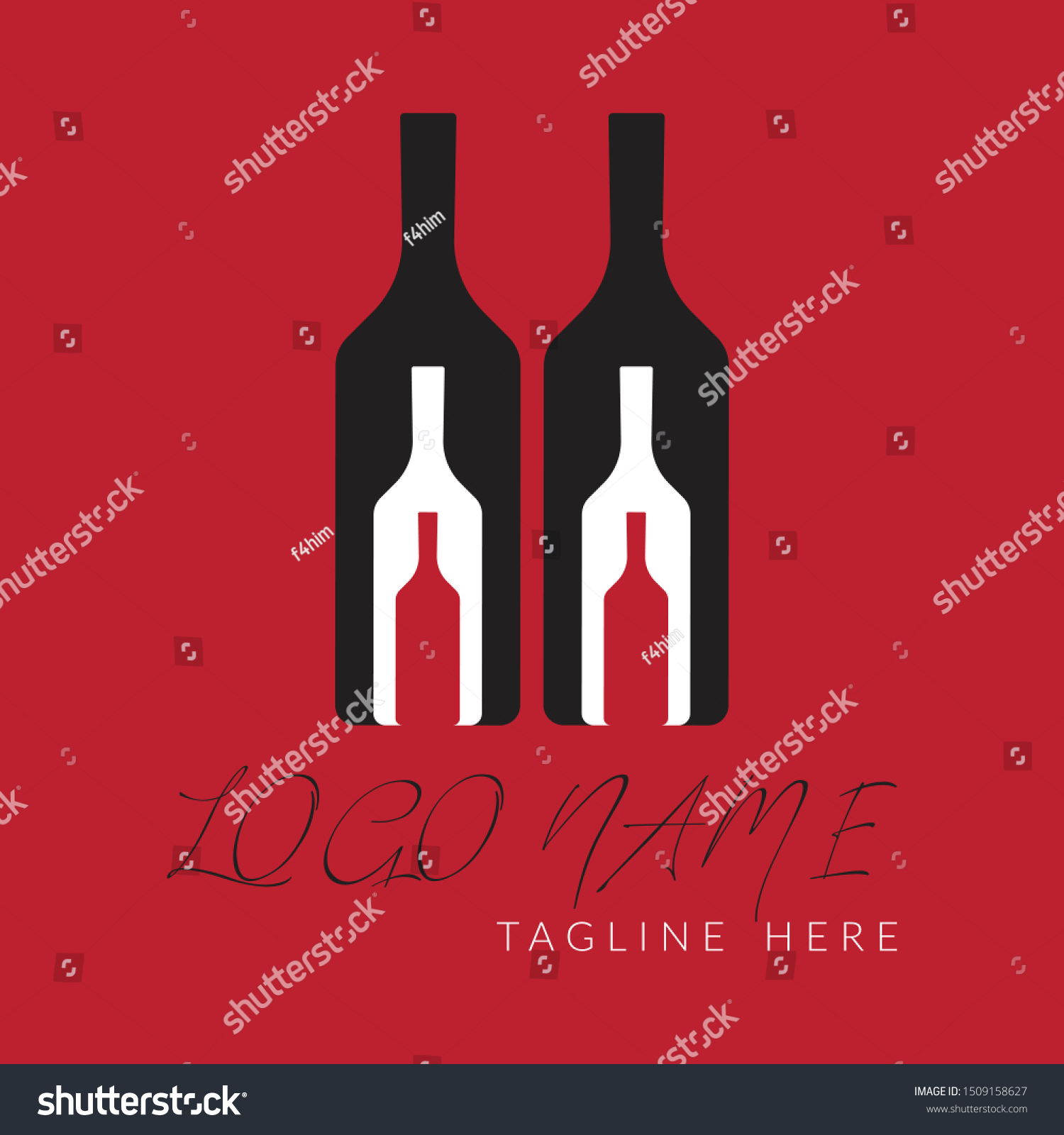 Wine Bottle Logo Design Template Stock Vector (Royalty Free) 1509158627 ...