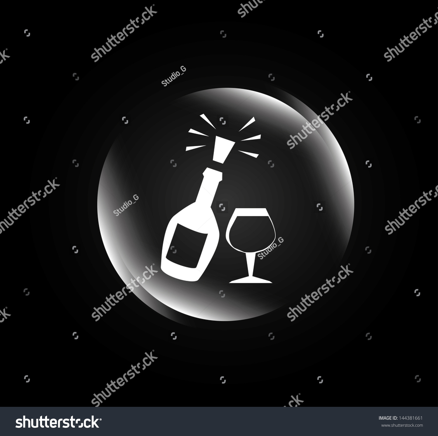 Wine Bubbles Over Black Background Vector Stock Vector (Royalty Free ...