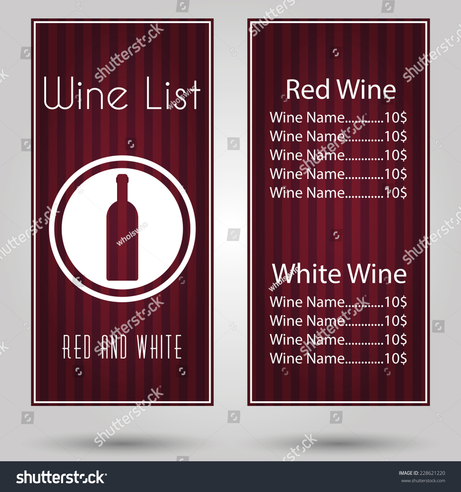 Wine Card Stock Vector (Royalty Free) 228621220