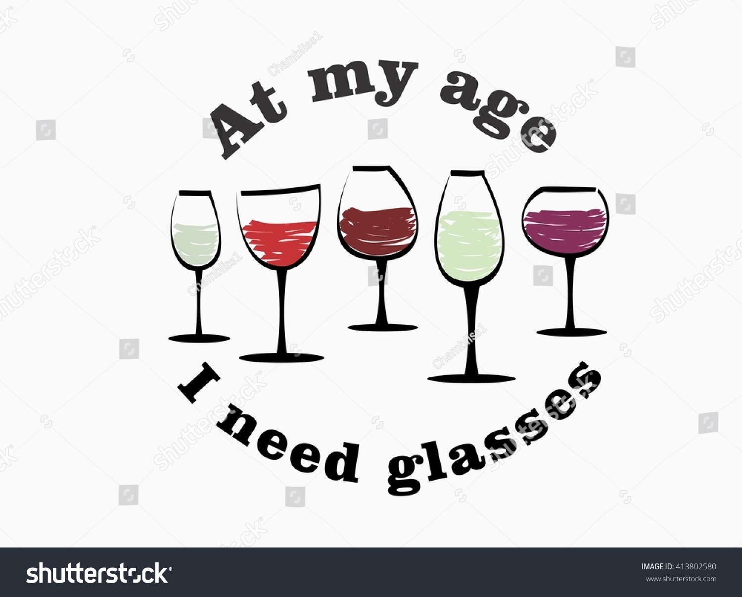 Wine Glass Saying Stock Vector (Royalty Free) 413802580