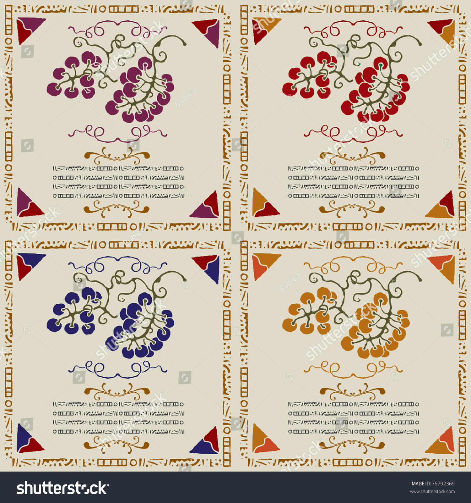 Wine Grape Labels By Sort Woodcut Stock Vector (Royalty Free) 76792369 ...