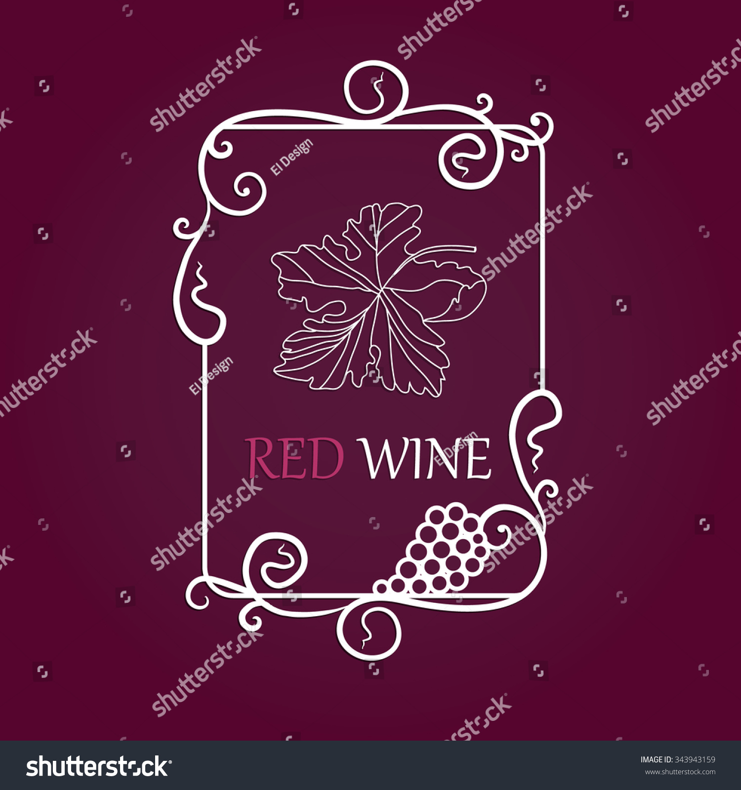 Wine Grapes Label Background Vector Illustration Stock Vector (Royalty ...