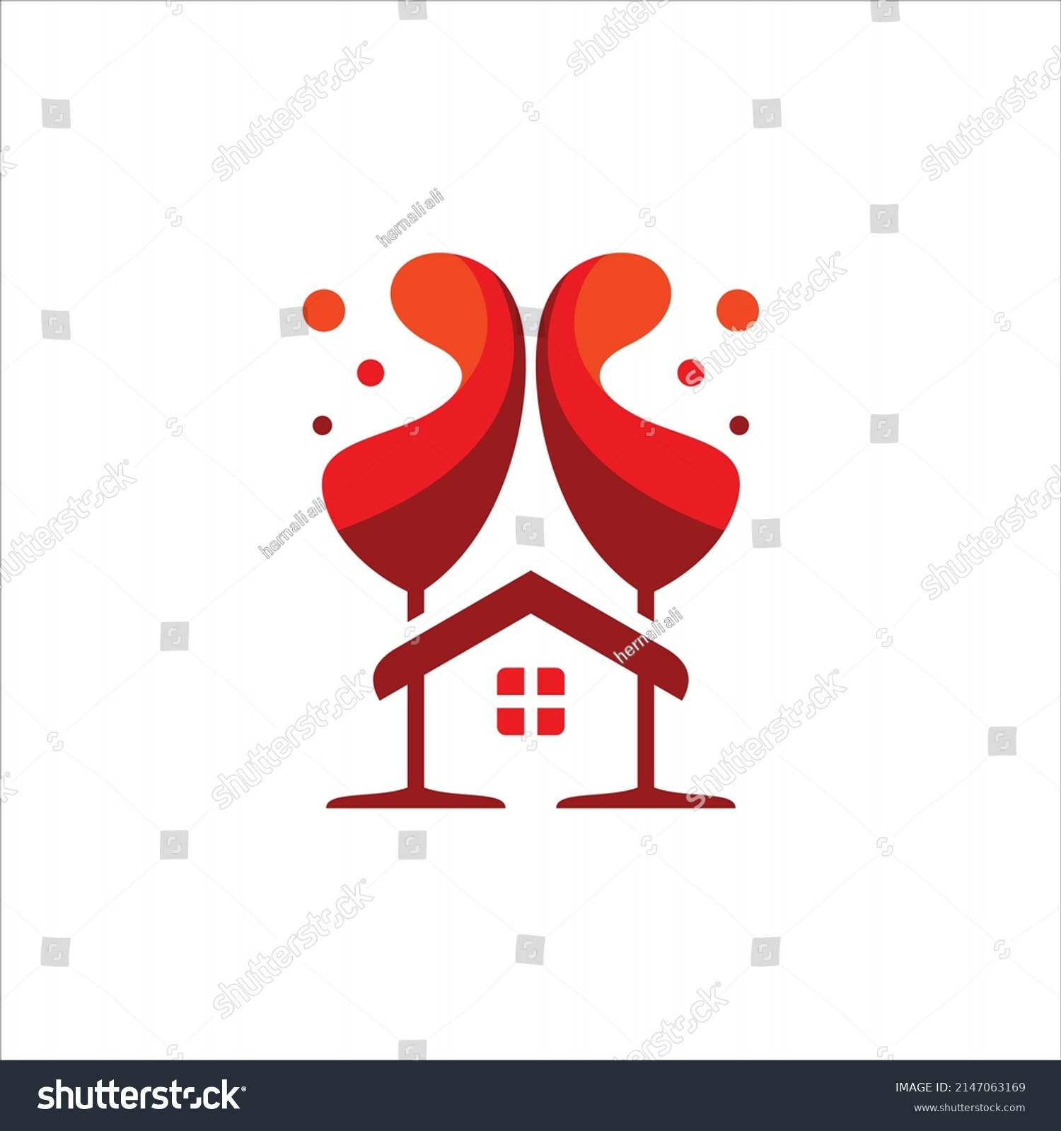 Wine House Logo Design Elegant Vector Stock Vector (Royalty Free ...