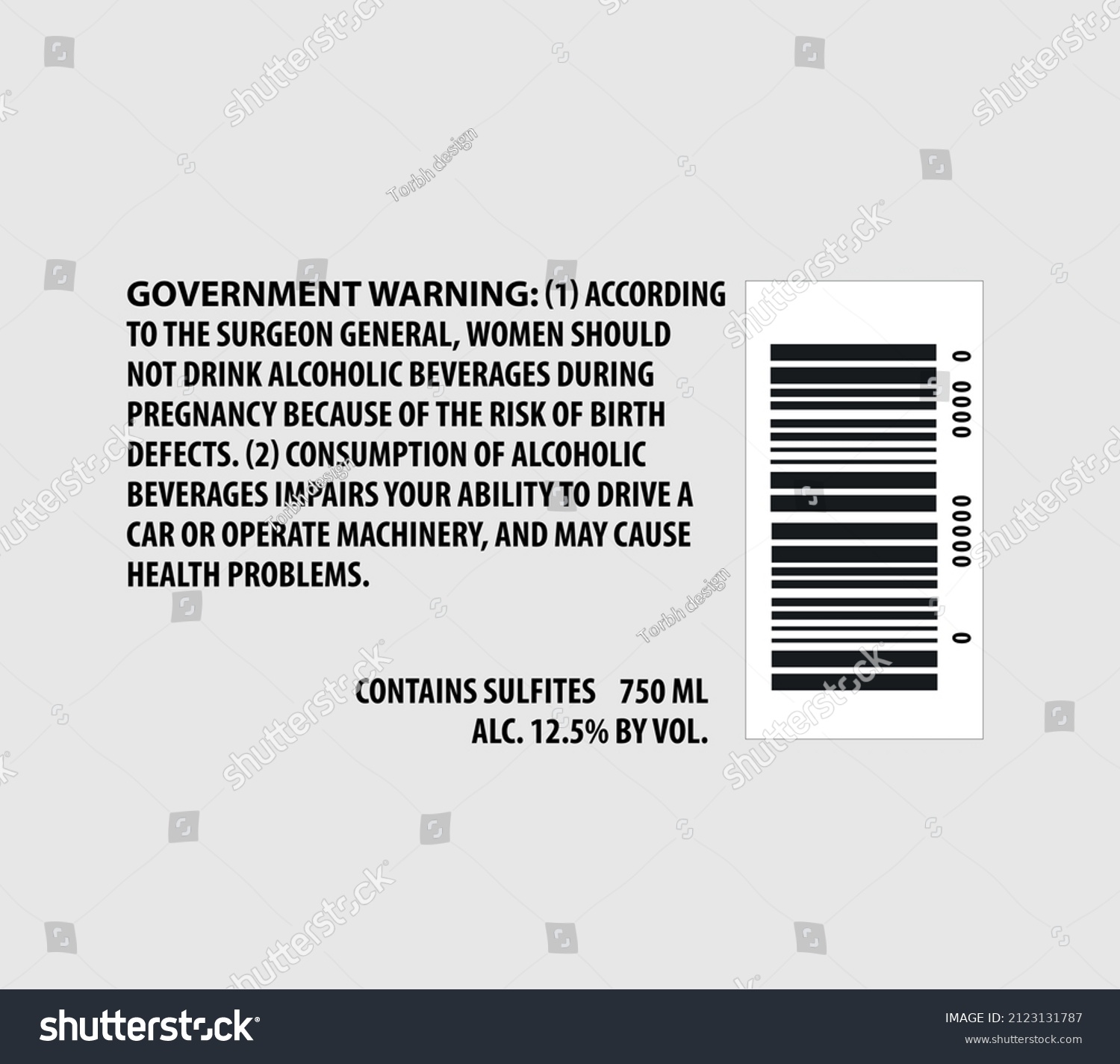 Wine Labeling Health Warning Statement Stock Vector (Royalty Free ...