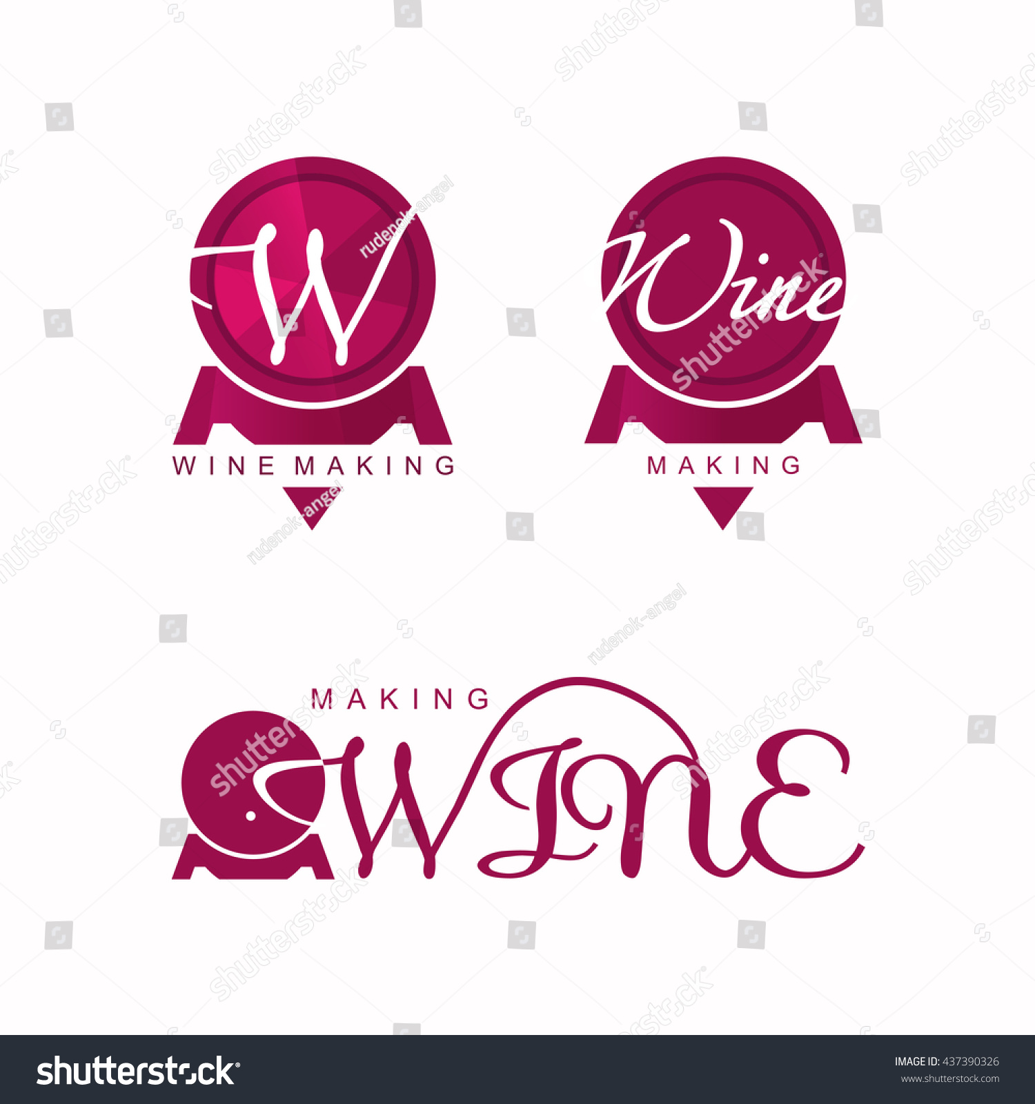 Wine Making Logo Vector Wine Barrel Stock Vector (Royalty Free) 437390326