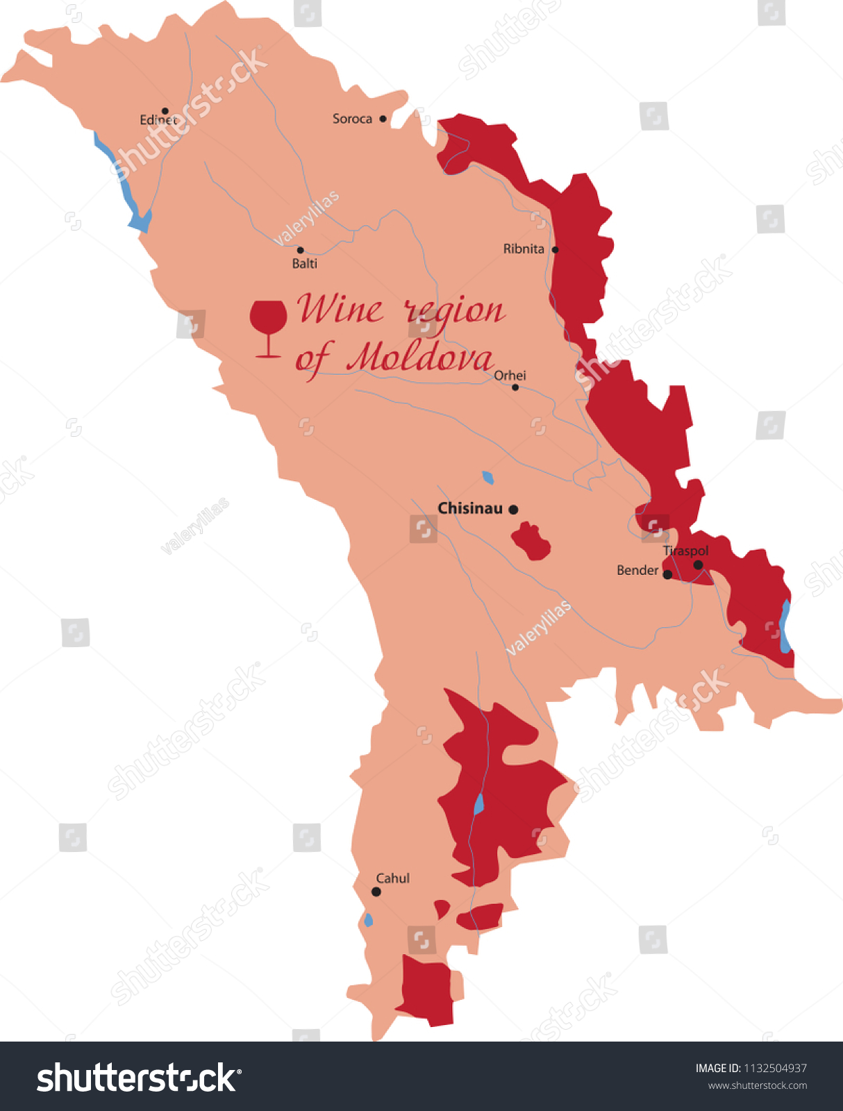 Wine Map Moldova Stock Vector (Royalty Free) 1132504937 | Shutterstock