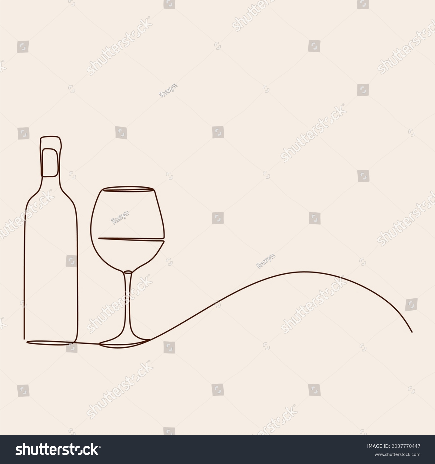 Wine One Line Drawing Vector Stock Vector (Royalty Free) 2037770447 ...