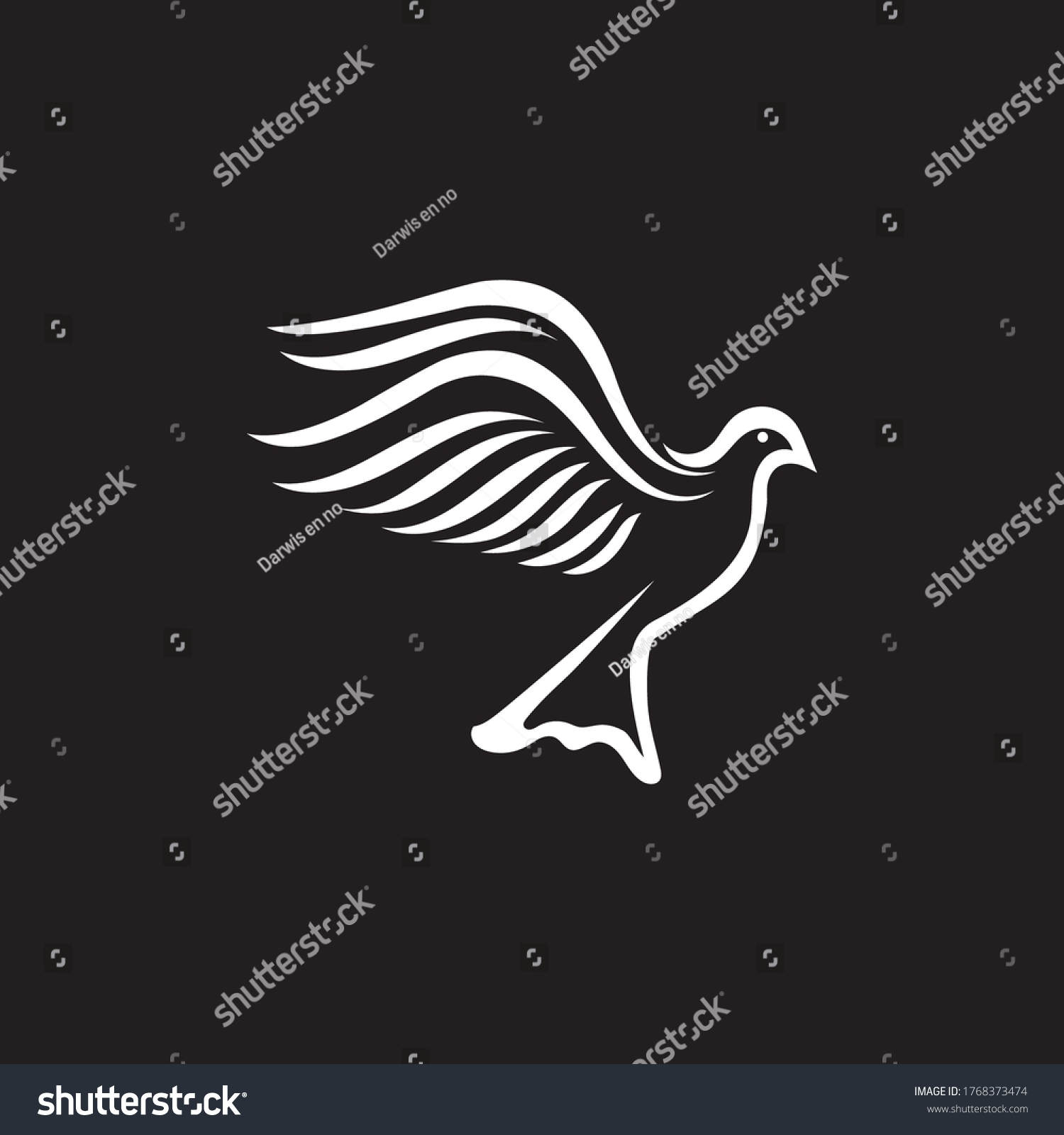 Wing Bird Dove Vector Image Stock Vector (Royalty Free) 1768373474