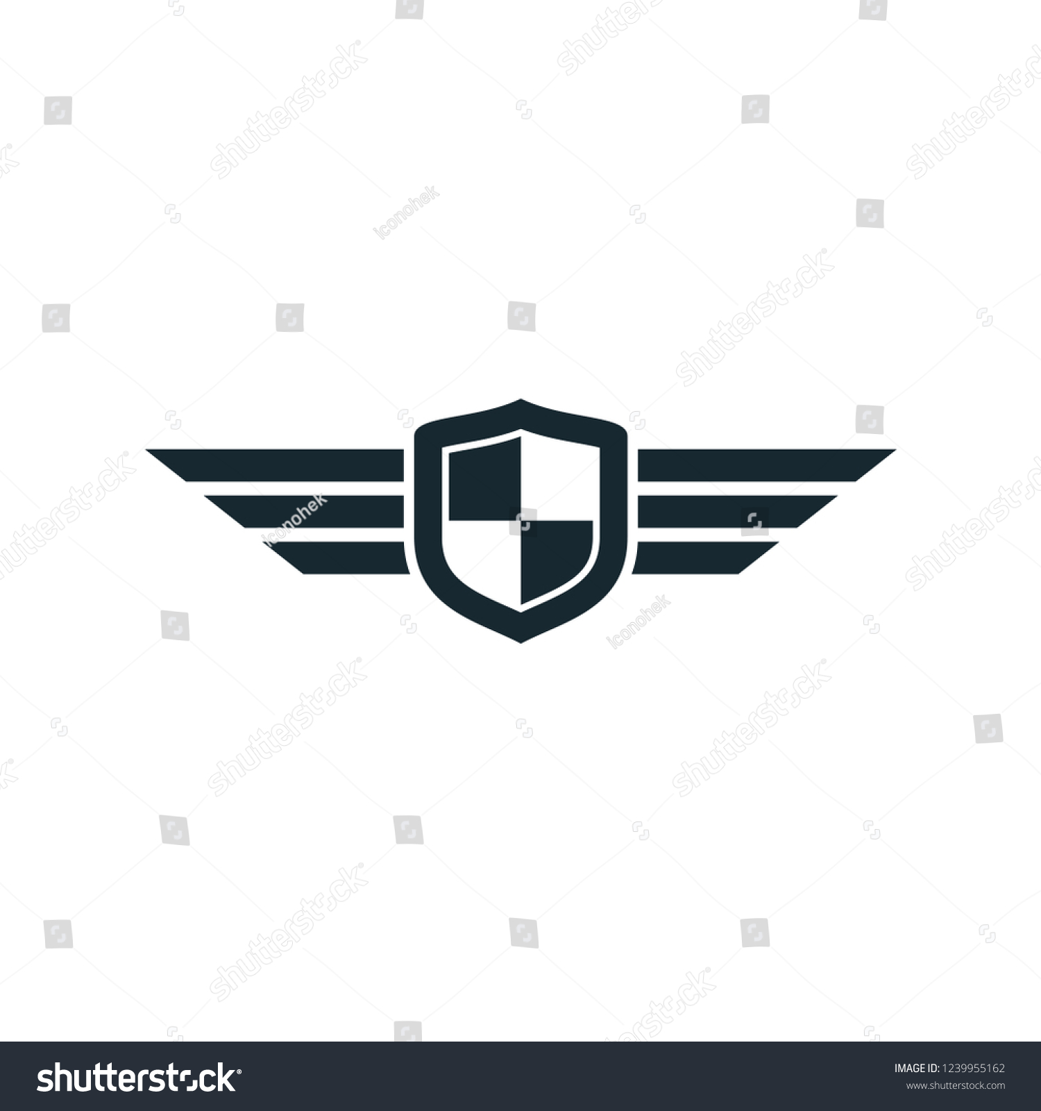 Wing Flying Shield Security Icon Vector Stock Vector (Royalty Free ...