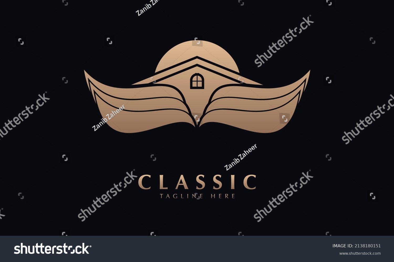 Wing House Abstract Monogram Logo Template Stock Vector (Royalty Free ...