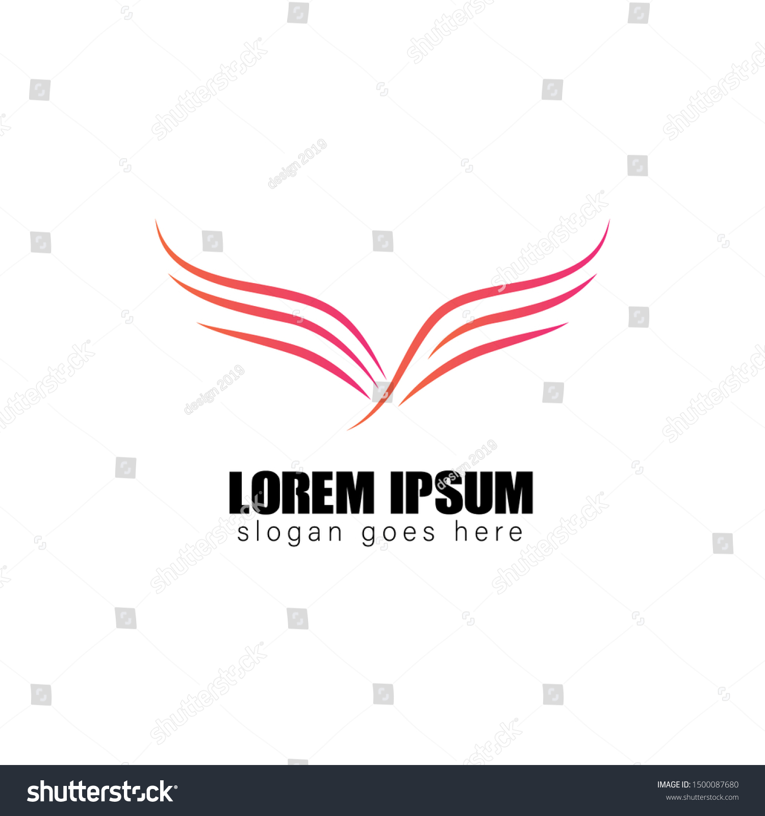 Wing Line Logo Design Icon Design Stock Vector (Royalty Free ...