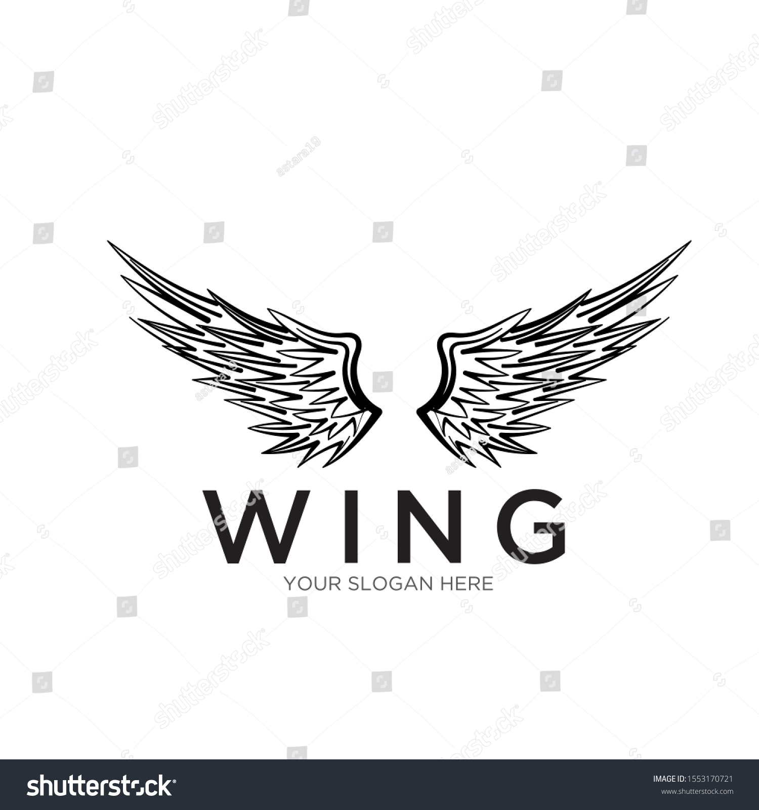 Wing Logo Designs Simple Modern Stock Vector (Royalty Free) 1553170721